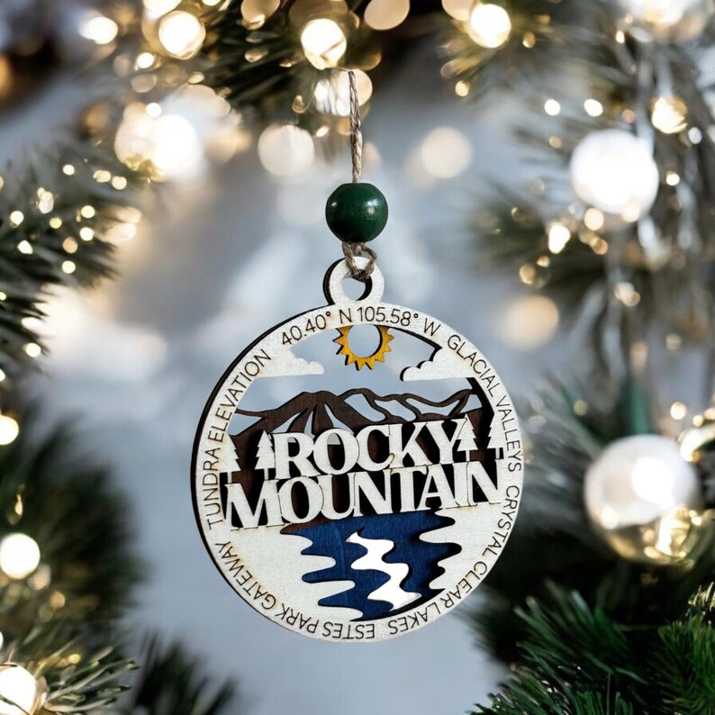 Rocky Mountain National Park Hand Made Wooden Christmas Ornament or ...