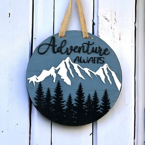 Adventure Awaits Door or Wall Decor Sign, a Unique Housewarming Gift ...