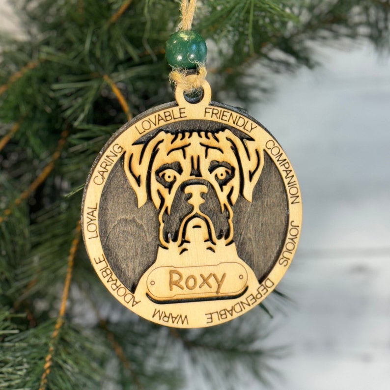 Boxer Dog Ornament or Gift Tag Personalized With Pet's Name, a Perfect ...