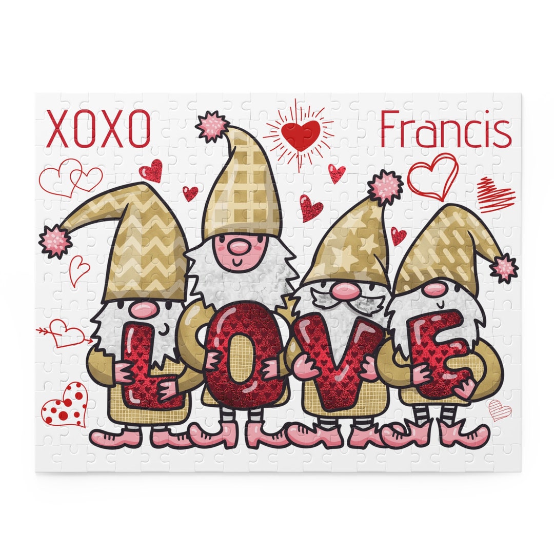 Valentine LOVE Gnomes Puzzle 120, 252, 500-piece - Etsy