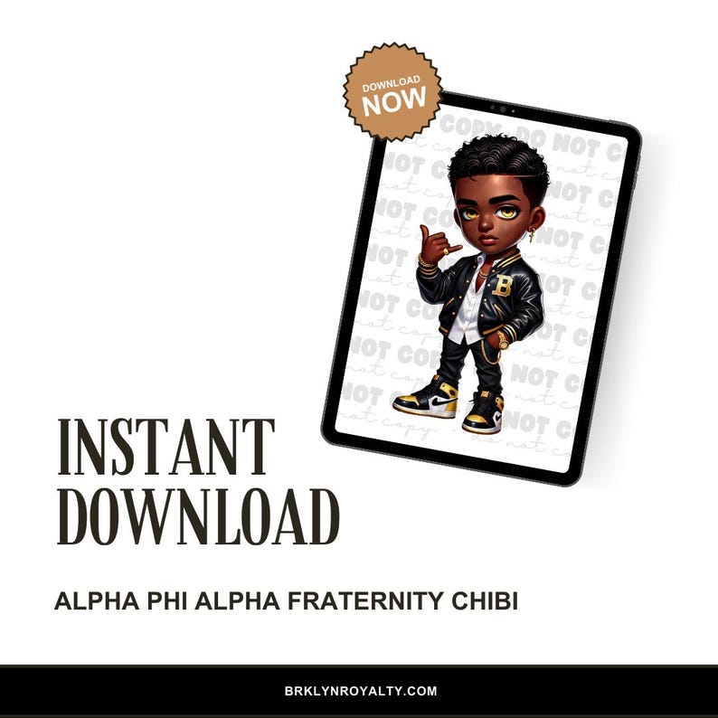 Alpha Phi Alpha Chibi Man Digital Art - Custom Digital Download - Etsy