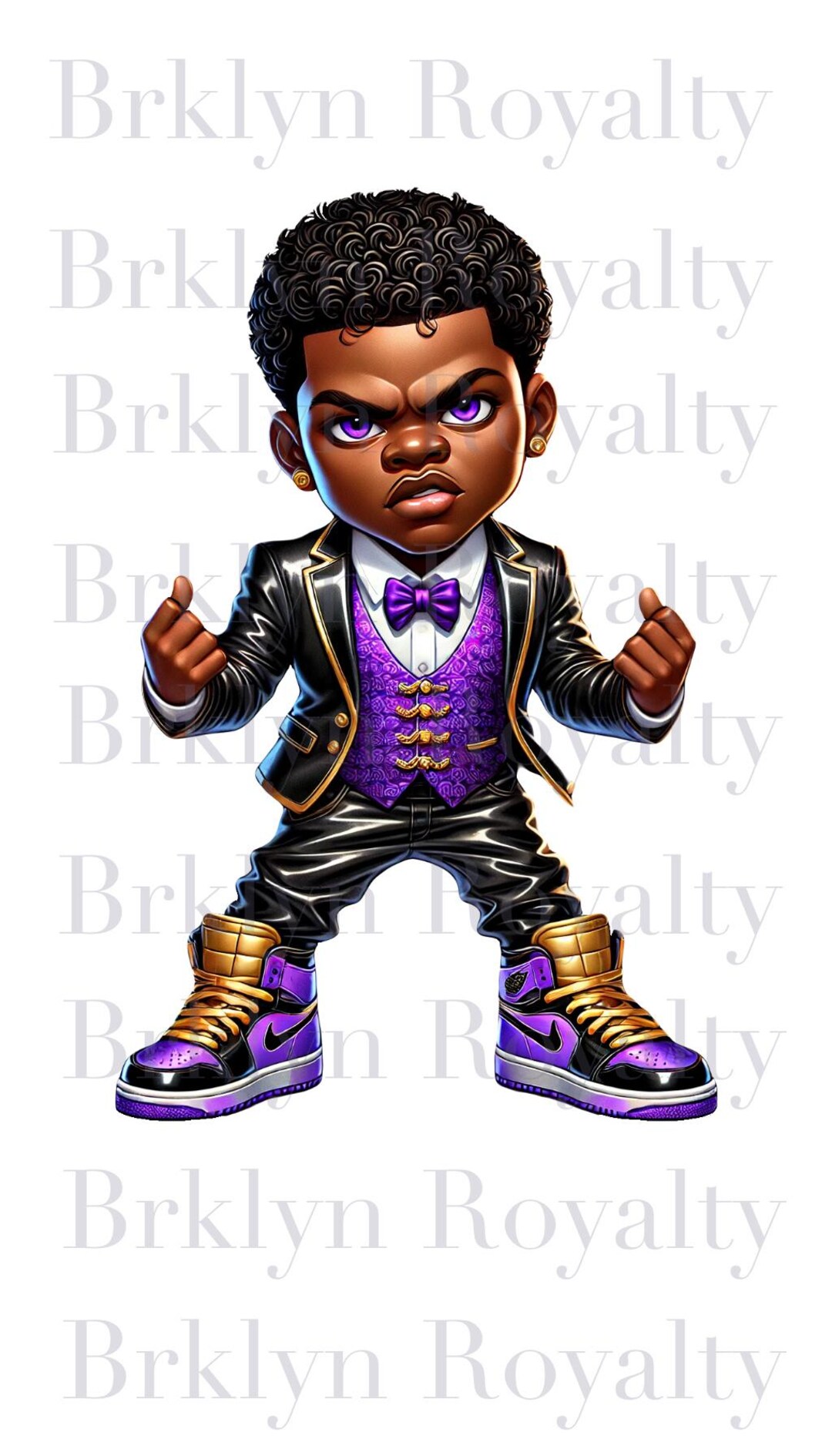 Custom Omega Psi Phi Fraternity Chibi Man Digital Art - Unique Digital ...