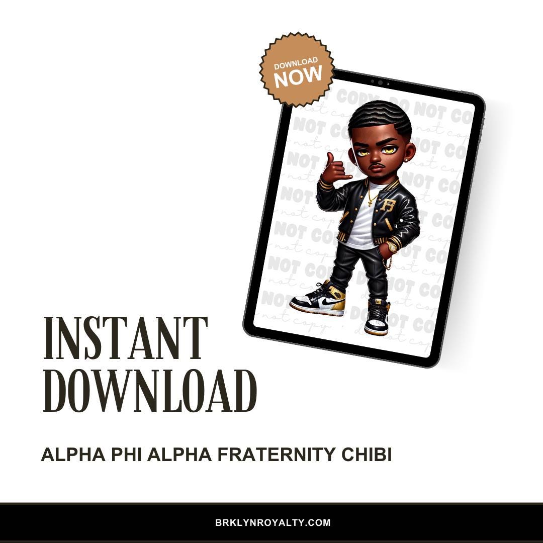 Alpha Phi Alpha Chibi Man Digital Art - Custom Digital Download - Etsy