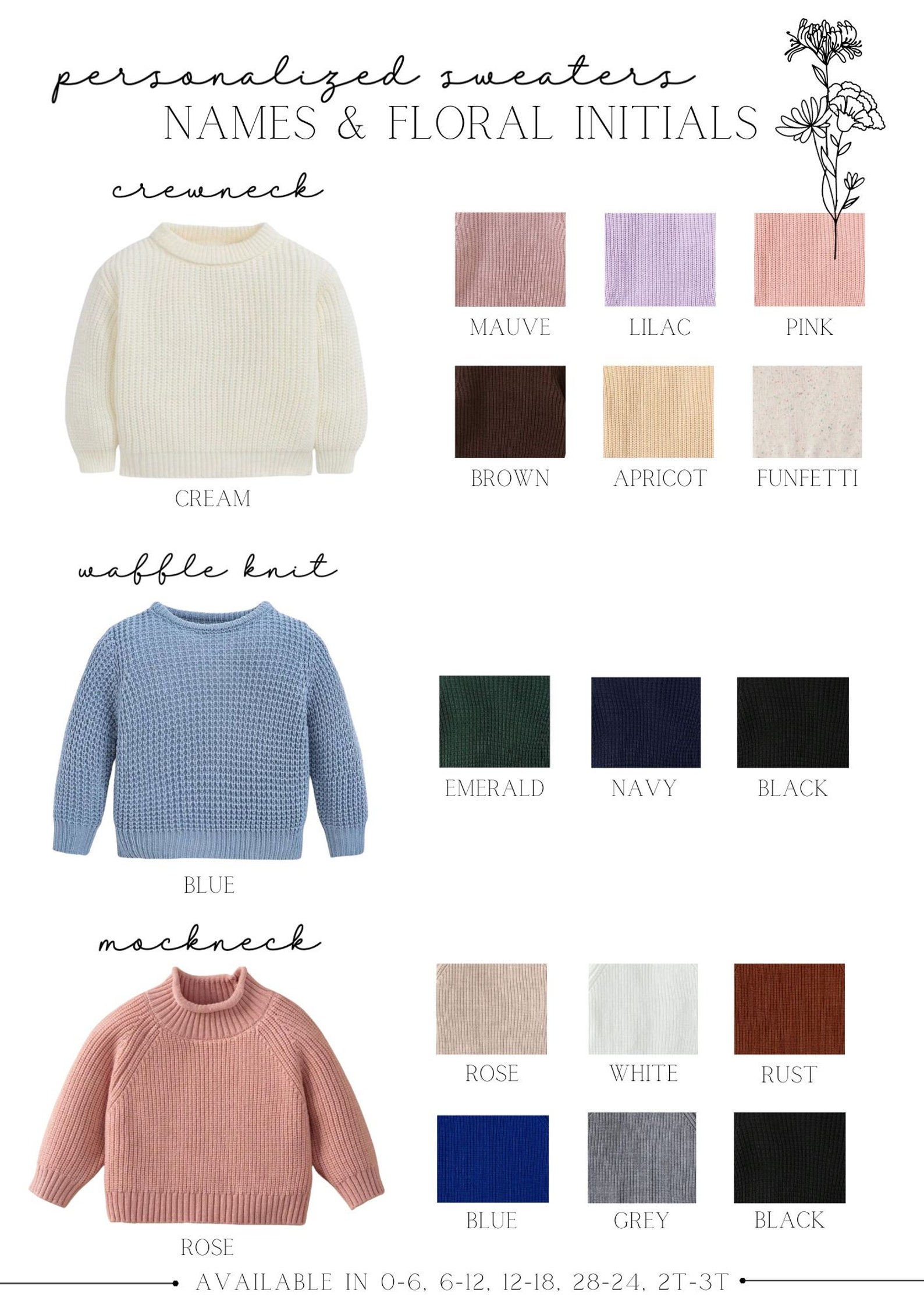 Personalized Hand Embroidered Sweaters - Etsy