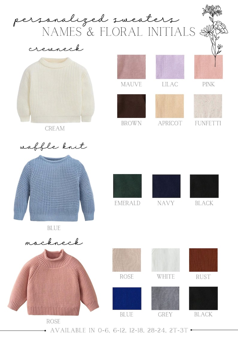 Personalized Hand Embroidered Sweaters - Etsy