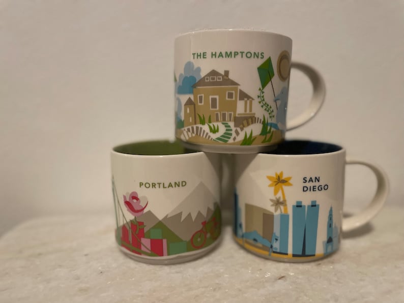 Starbucks You Are Here Mug Collection - Etsy