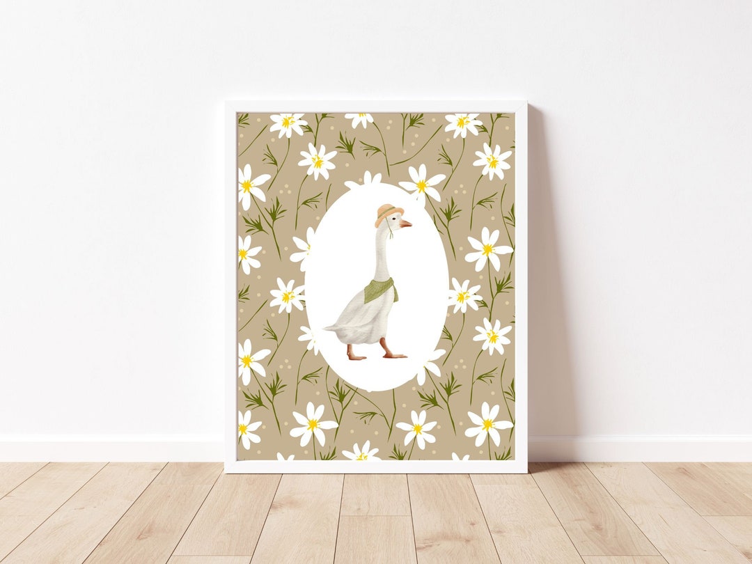 Goose Watercolor Print: Daisy Nursery Art (digital Download) - Etsy