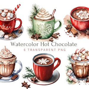 Christmas Hot Chocolate Clipart, Holiday Hot Drinks Cup PNG, Festive ...
