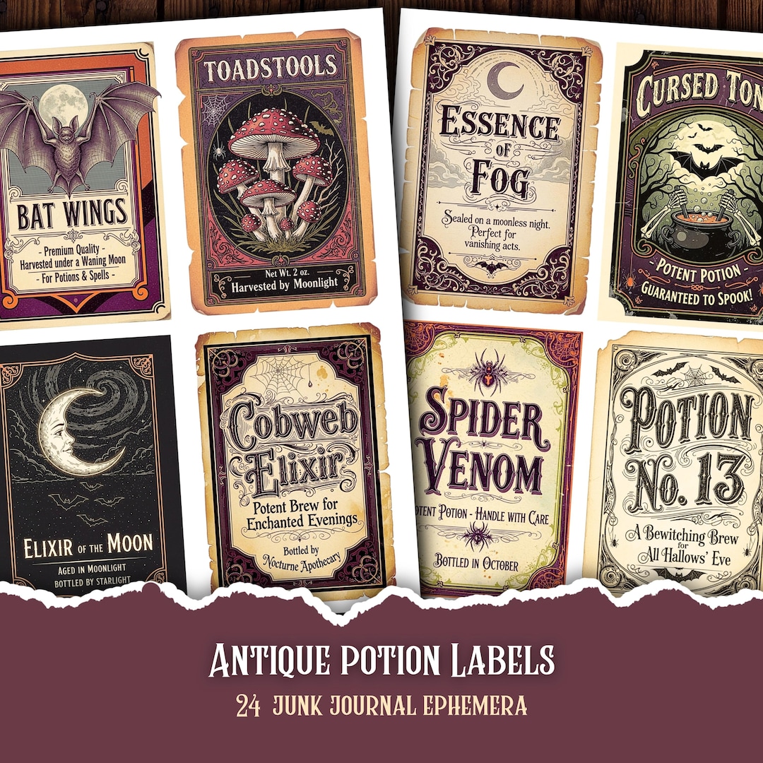 Witch Potion Labels, Apothecary Labels for Spell Jars, Witchcraft ...