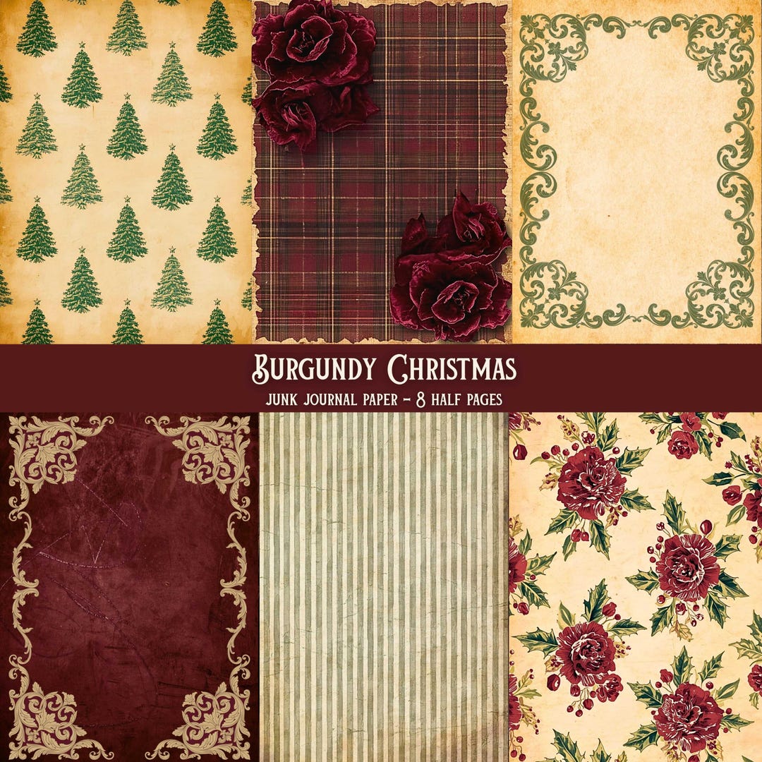 Vintage Christmas Junk Journal Paper Pack - Retro Holiday Digital ...