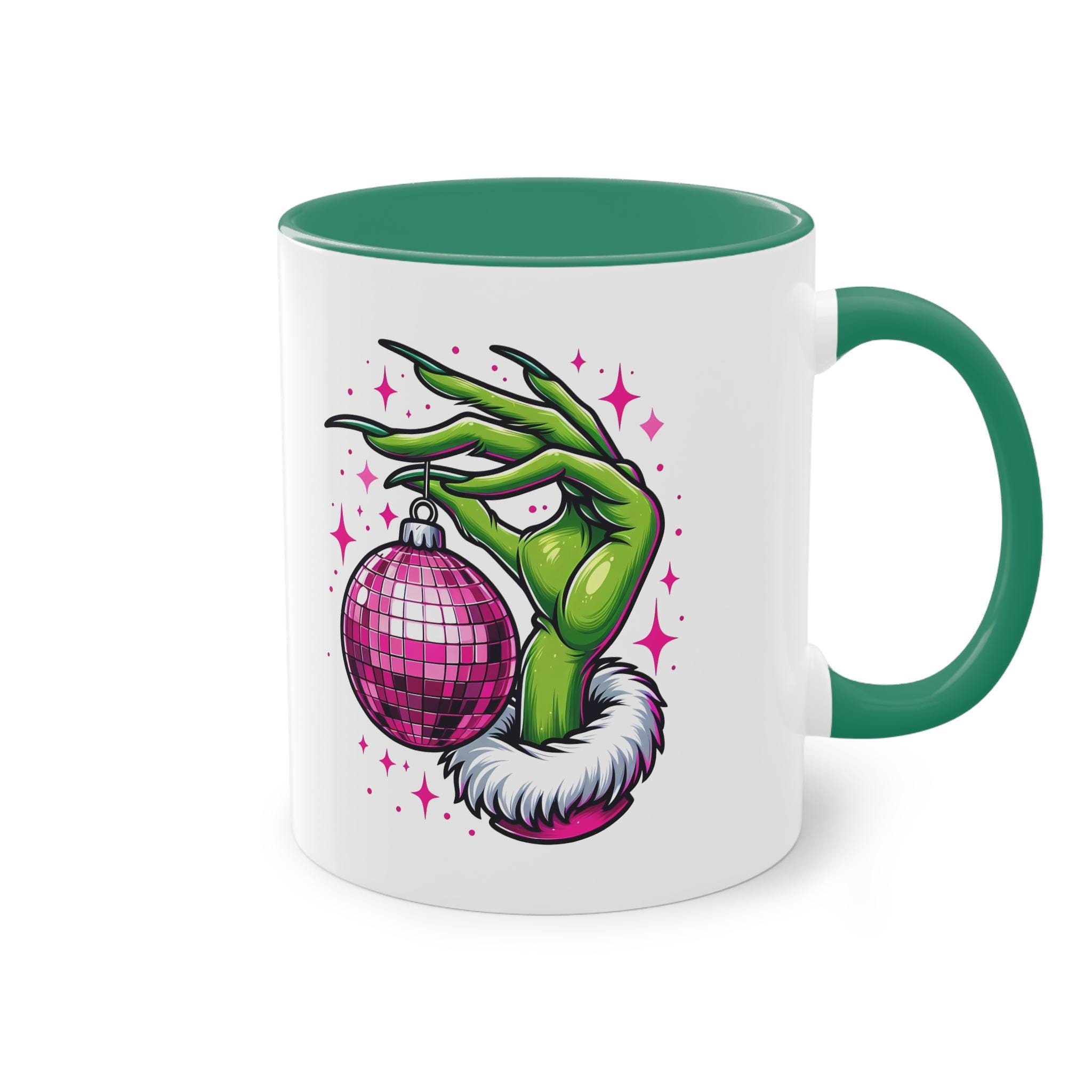 Grinch Hand With Ornament, Grinc PNG, Merry Grinchmas, Pink Disco Ball ...