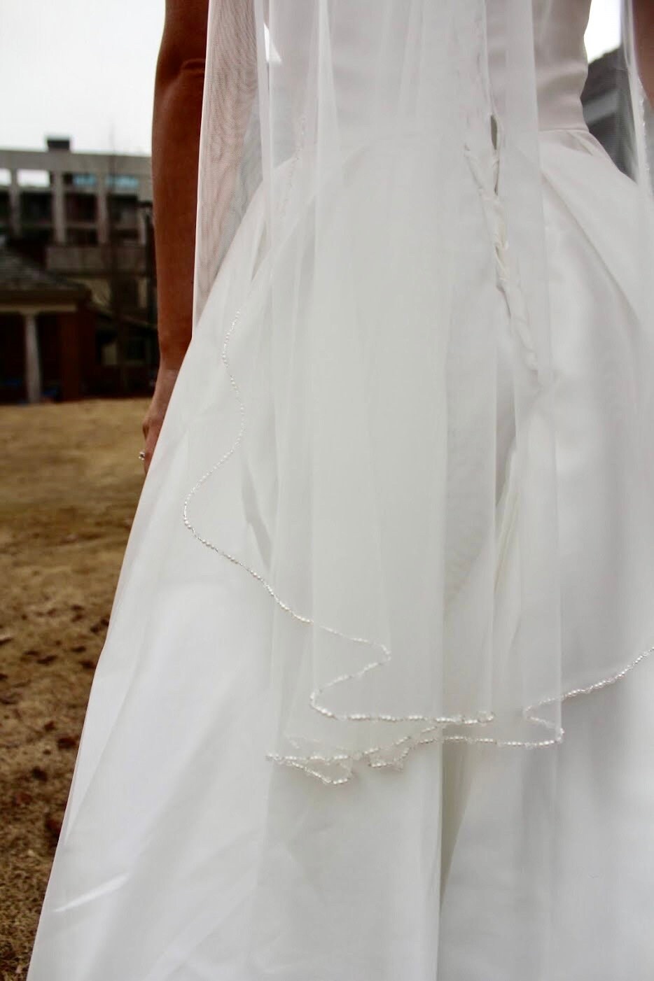 Pearl Bridal Veil, Beaded Veil, Crystal Veil, Off-white Wedding Veil ...