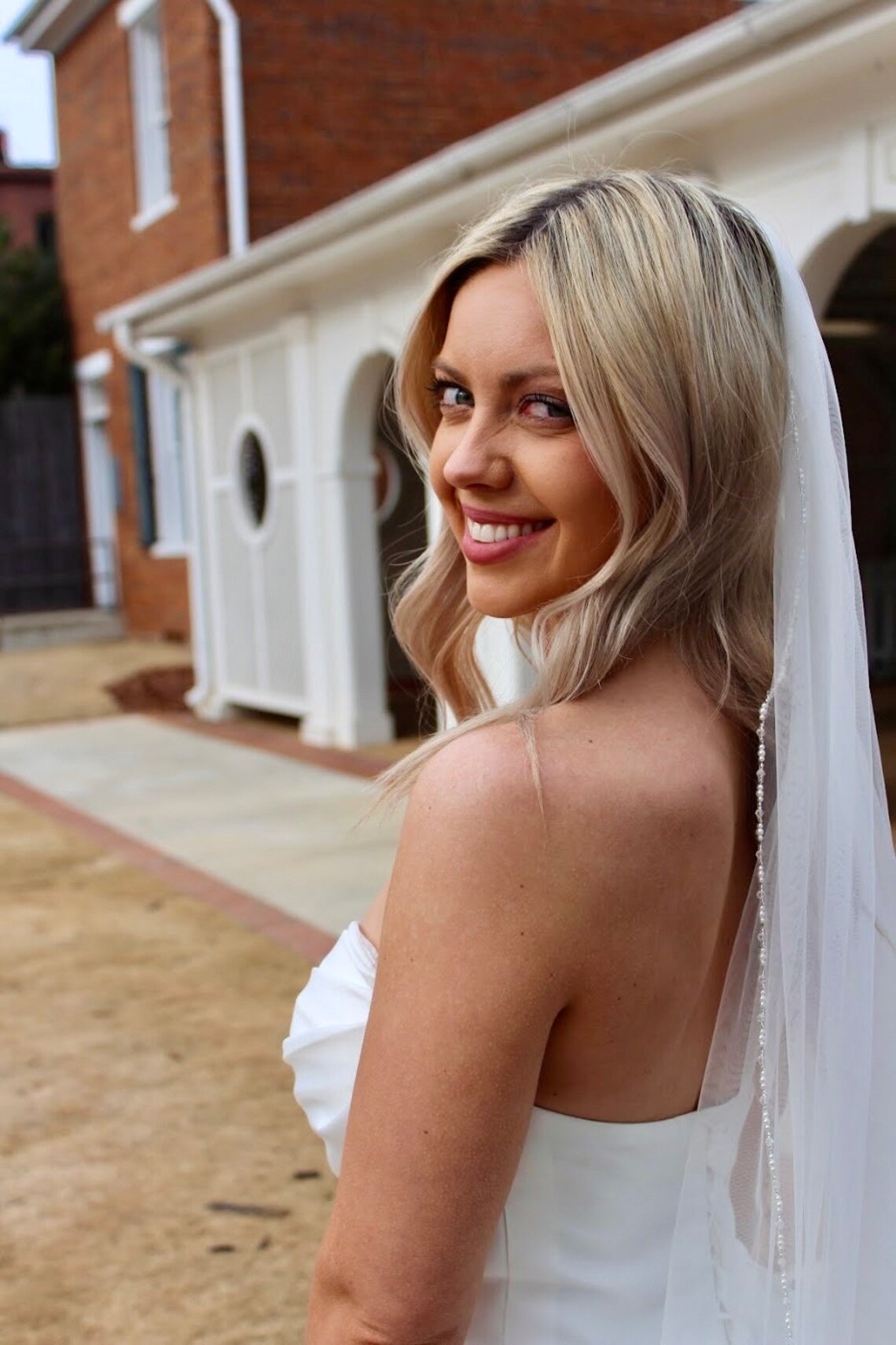 Pearl Bridal Veil, Beaded Veil, Crystal Veil, Wedding, Bride, Ivory ...