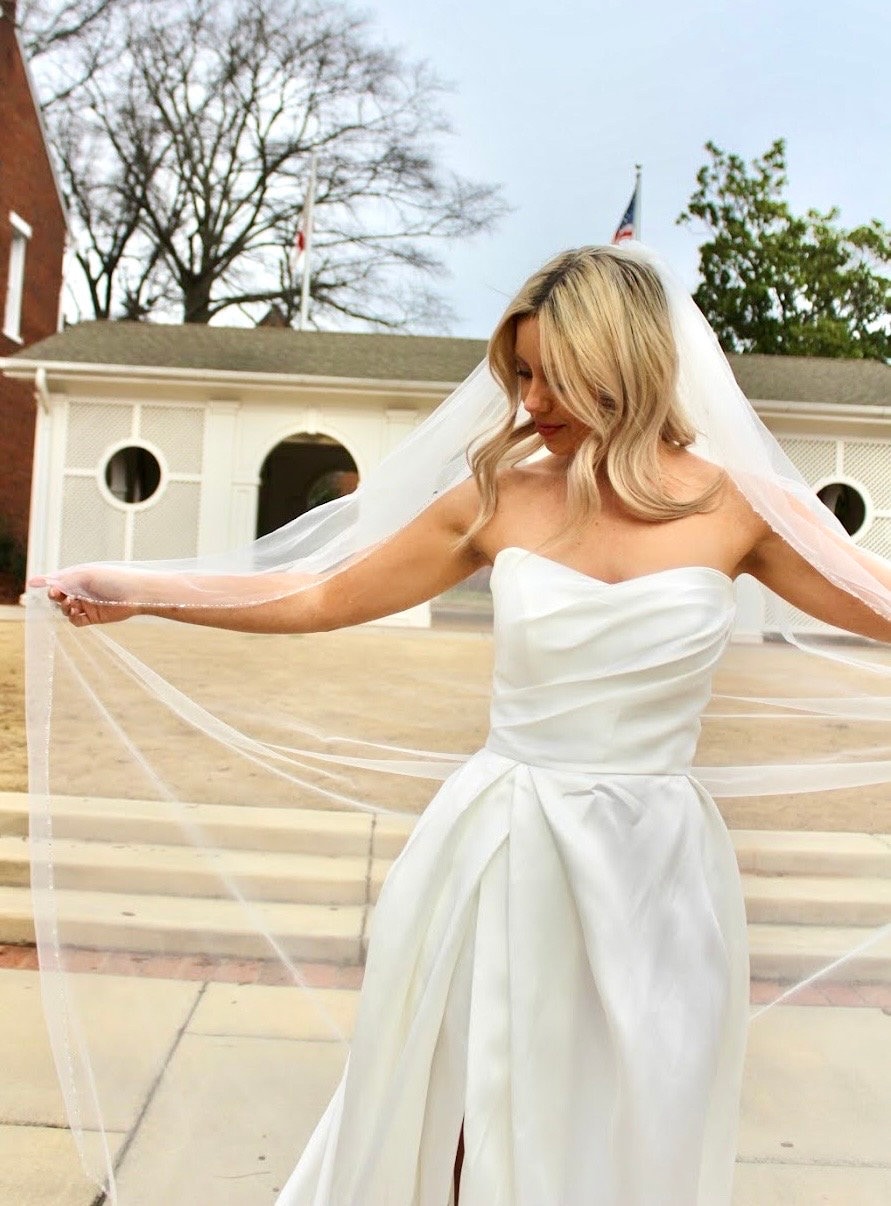 Crystal Edge Veil, Beaded Veil, Bridal Veil, Wedding Veil, off White ...