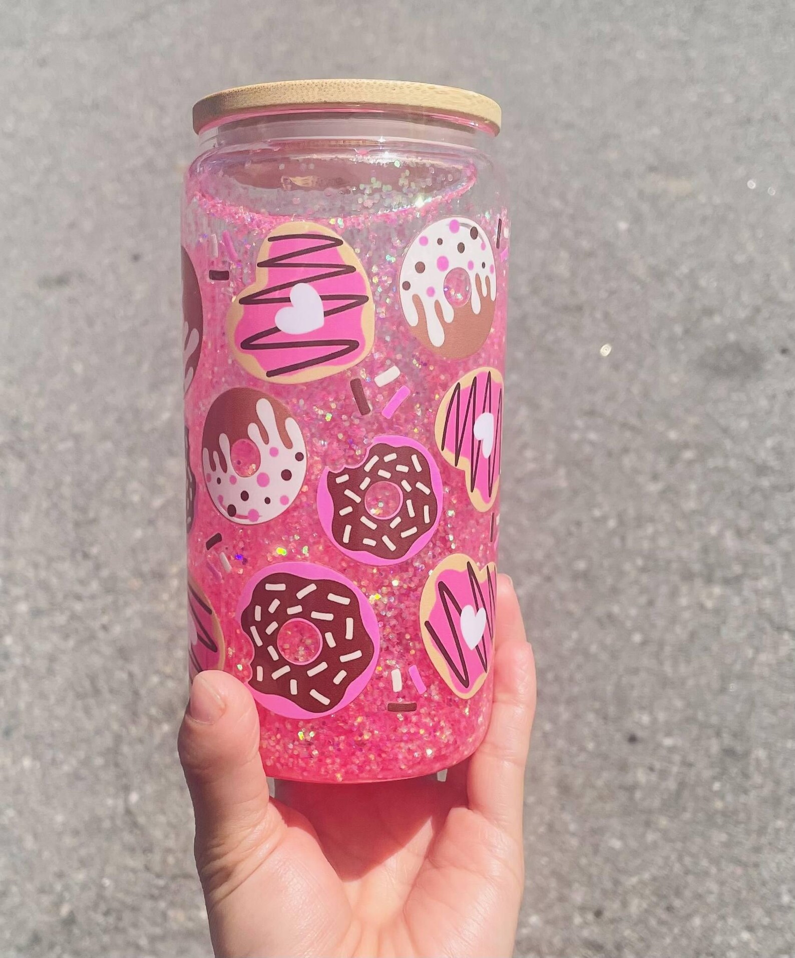 Glitter Snow Globe Cup With Bamboo Lid and Plastic Straw!! - Etsy