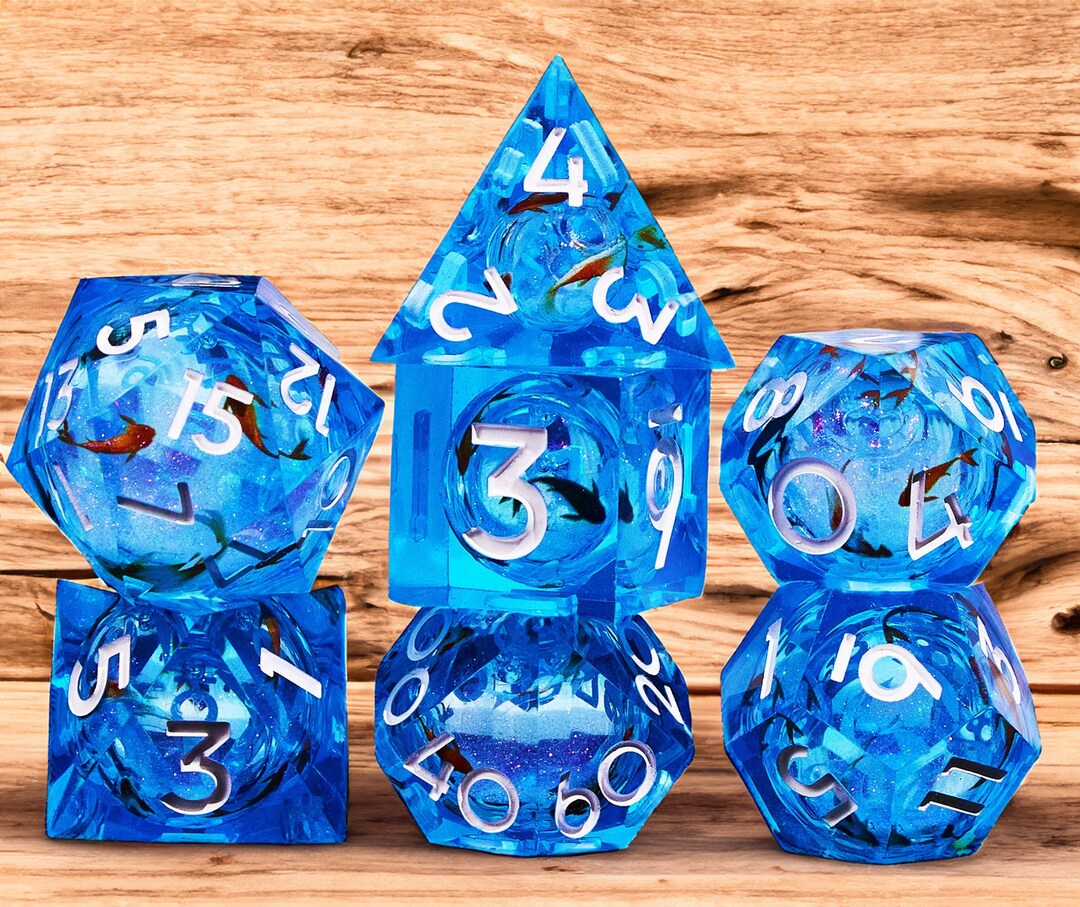 New Arrivals DND Dice Set Liquid Core for DND Presents, Liquid Core Dice Set D20 D&d Dice, Resin ...