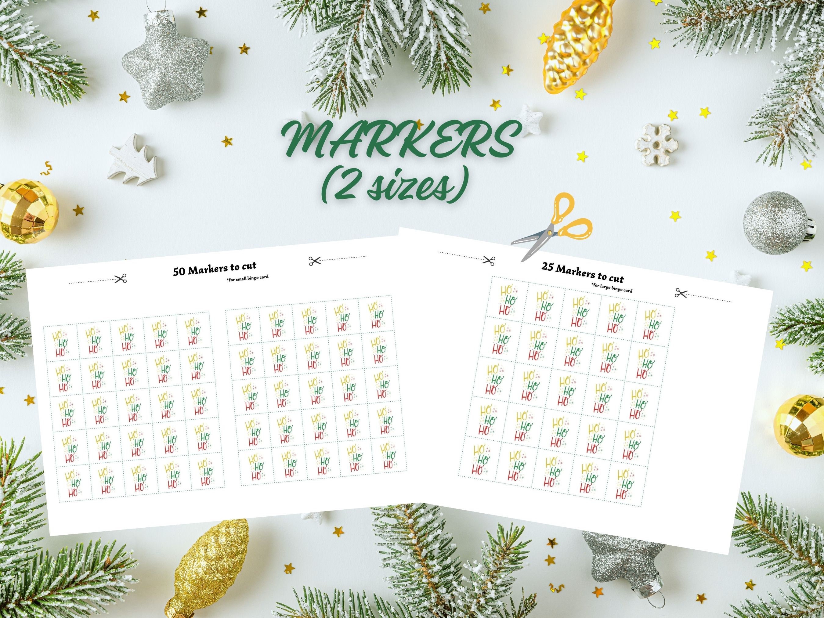 CHRISTMAS BINGO Game, 50 Cards, Digital Product, Instant Download ...