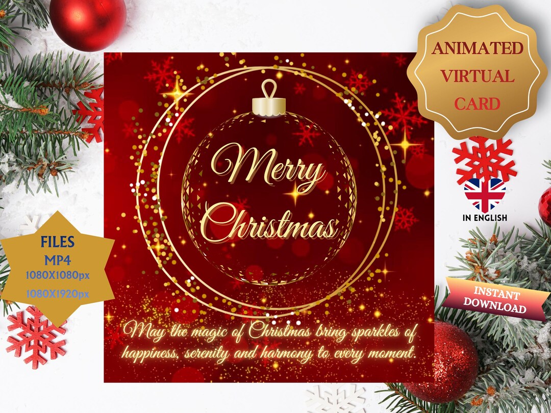 Animated Christmas Card, Merry Christmas E-card, Digital Christmas Card ...