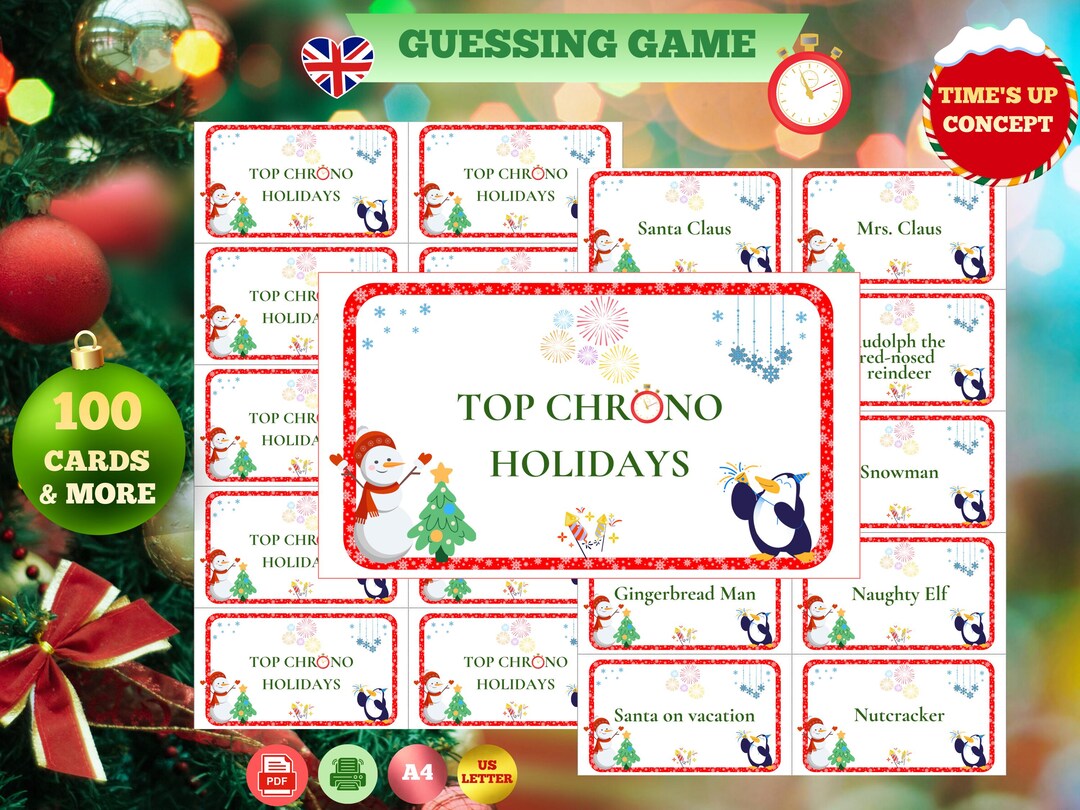 Christmas Charades, Christmas Guessing Game, Printable Christmas Game ...