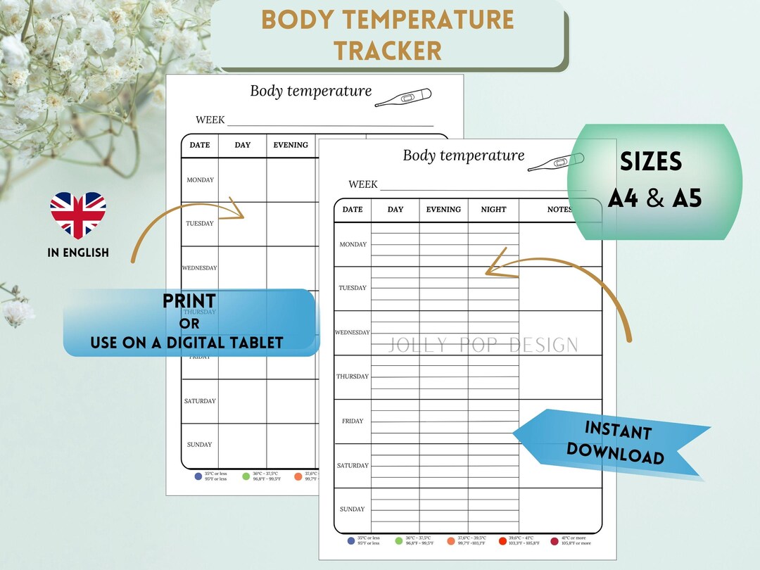 Body Temperature Tracker - Daily Body & Fever Temperature Monitoring ...