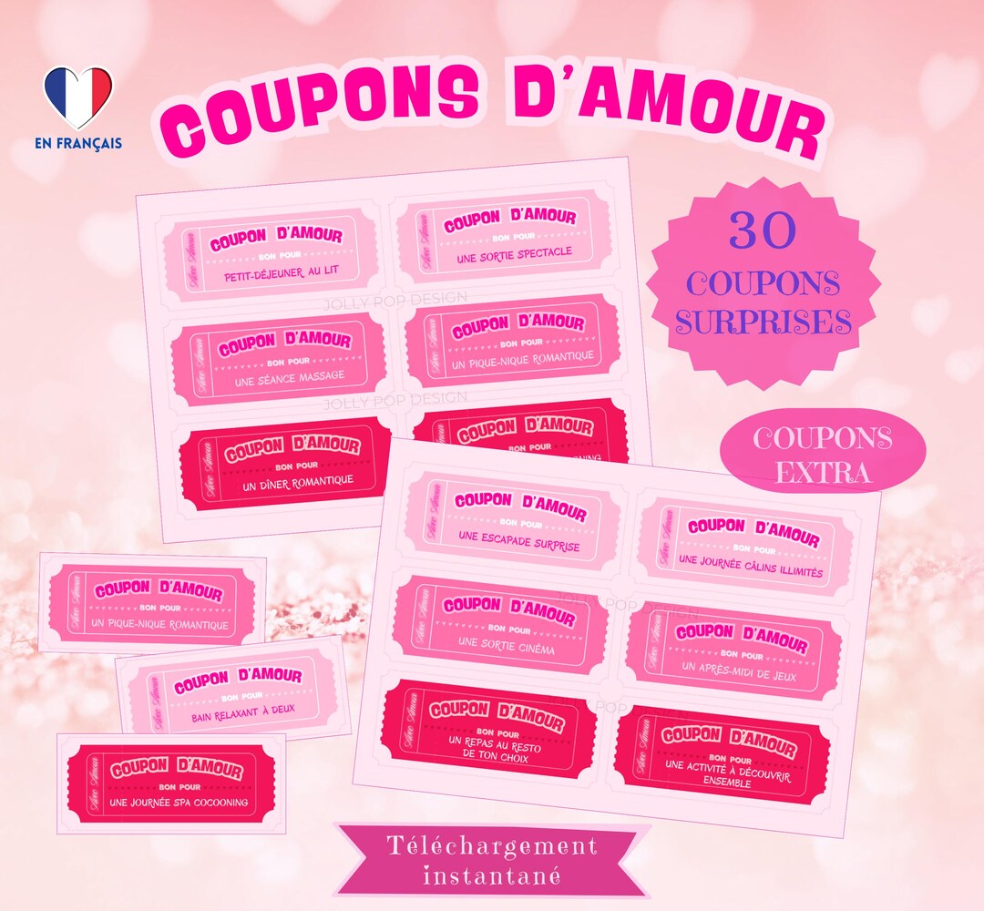 Valentine's Day Love Coupons - Printable Valentine's Day Gift Coupons ...