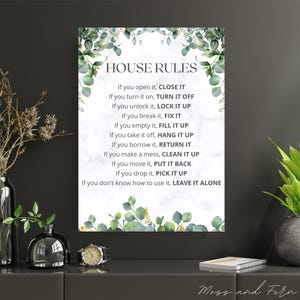 Family Home Rules, House Rules Sign for Airbnb Hosts, Vacation Property ...