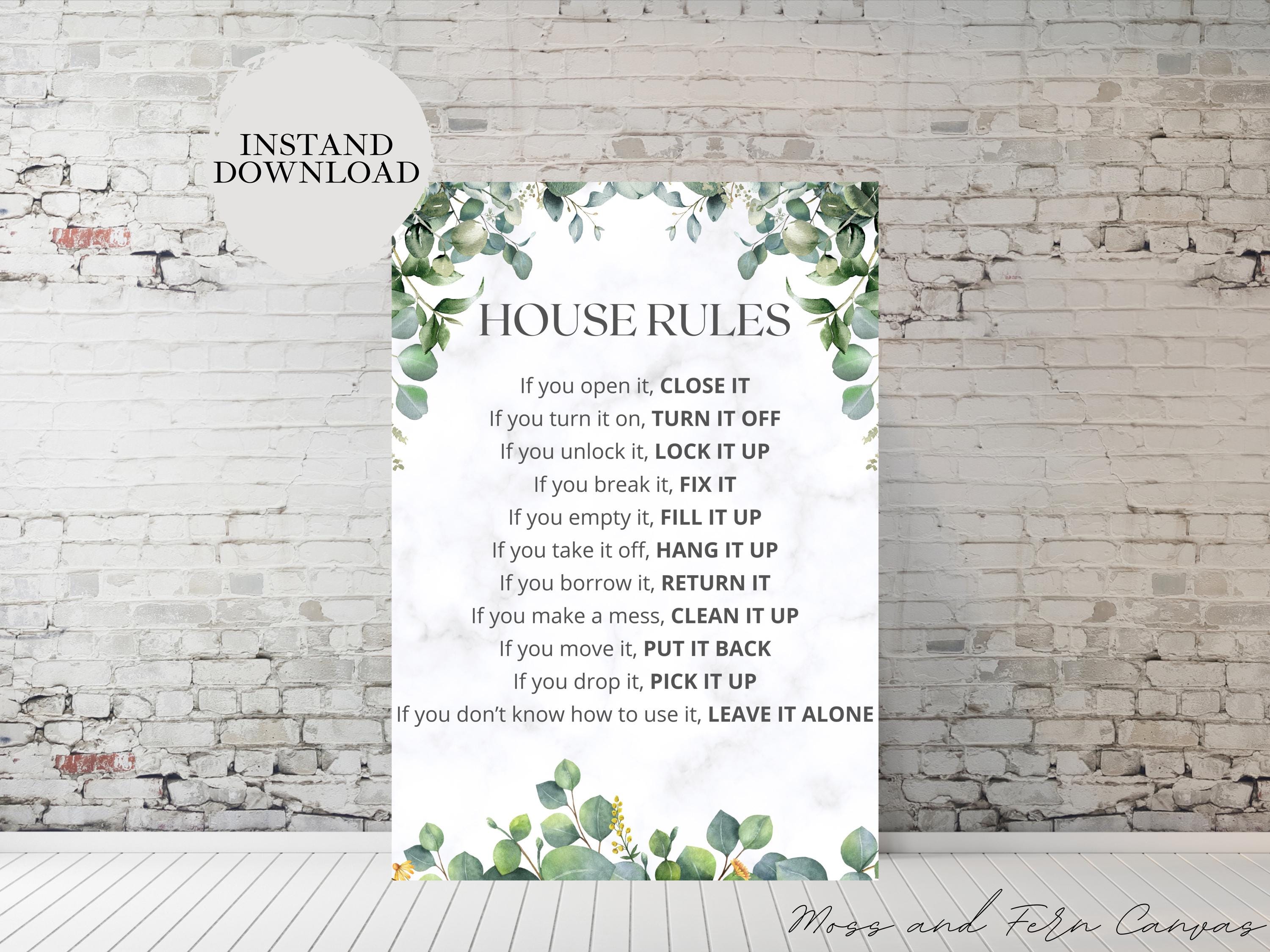 Family Home Rules, House Rules Sign for Airbnb Hosts, Vacation Property ...