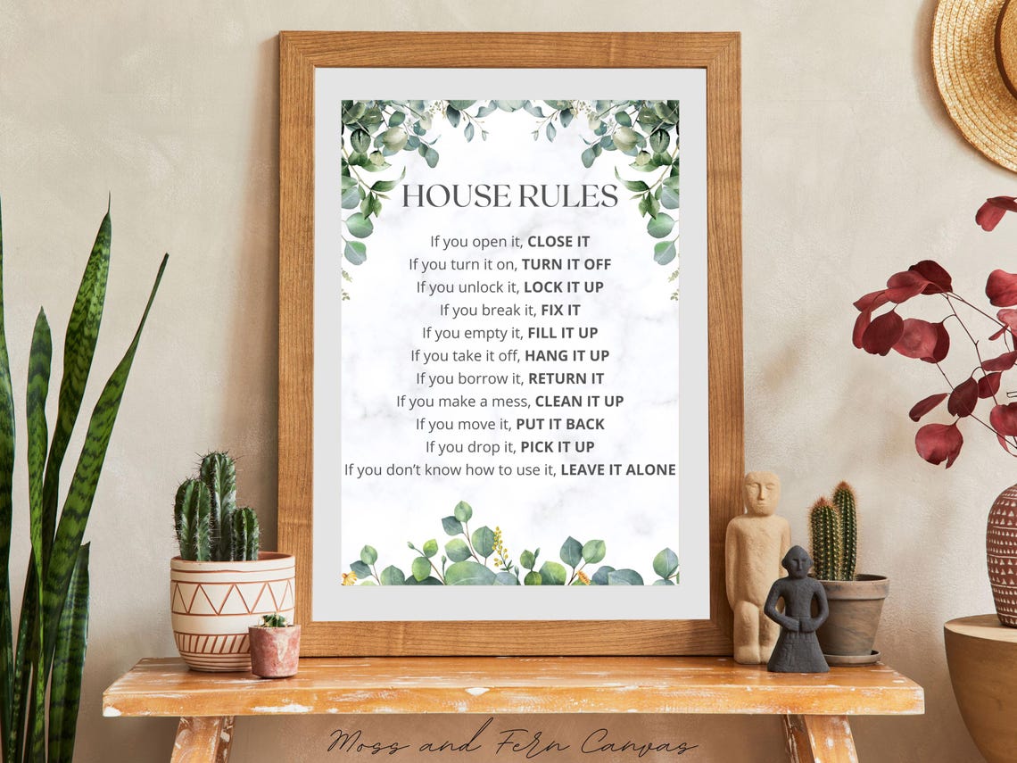 Family Home Rules, House Rules Sign for Airbnb Hosts, Vacation Property ...