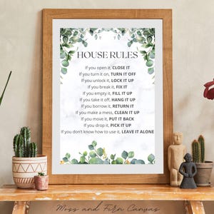 Family Home Rules, House Rules Sign for Airbnb Hosts, Vacation Property ...