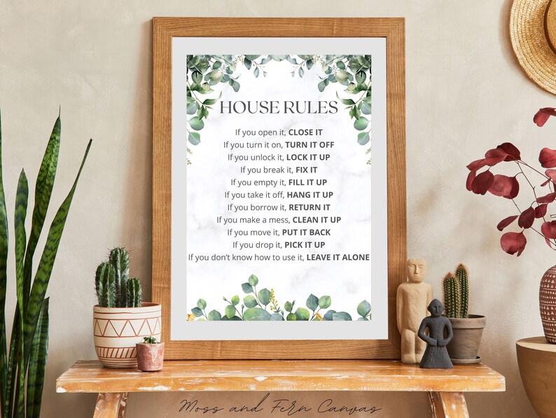 Family Home Rules, House Rules Sign for Airbnb Hosts, Vacation Property ...