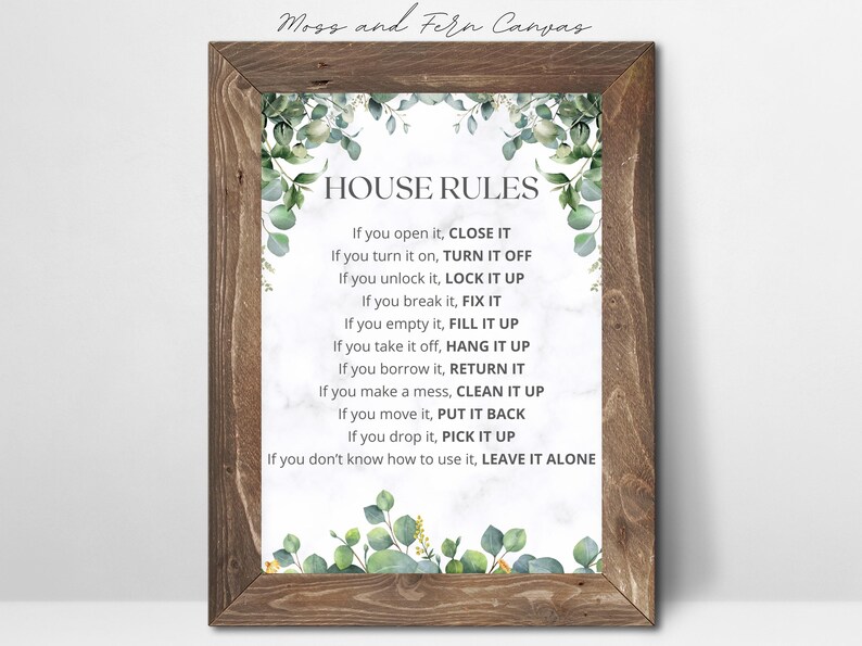 Family Home Rules, House Rules Sign for Airbnb Hosts, Vacation Property ...