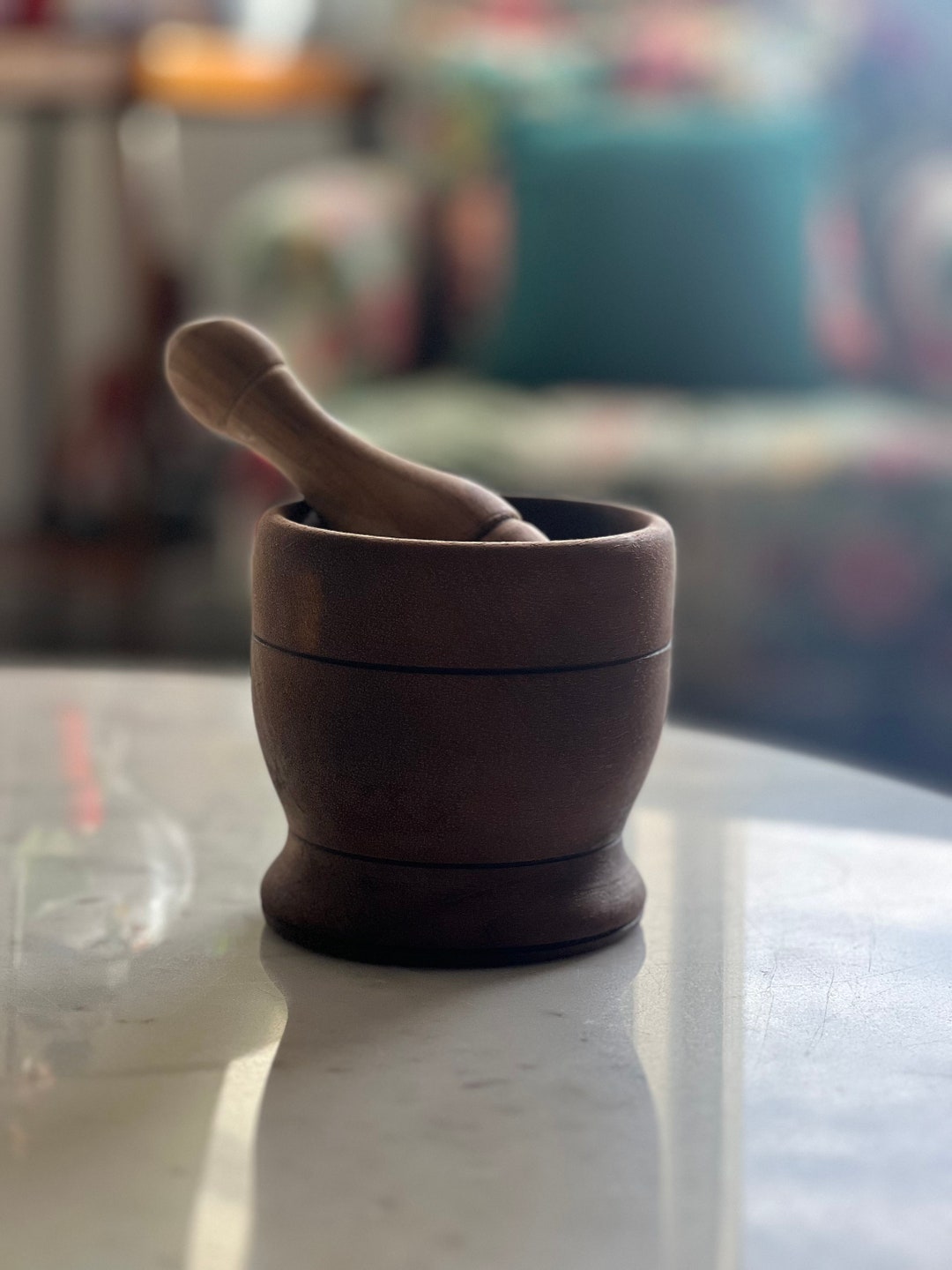 Antique or Vintage Wooden Mortar and Pestle Rustic Farmhouse Decor - Etsy