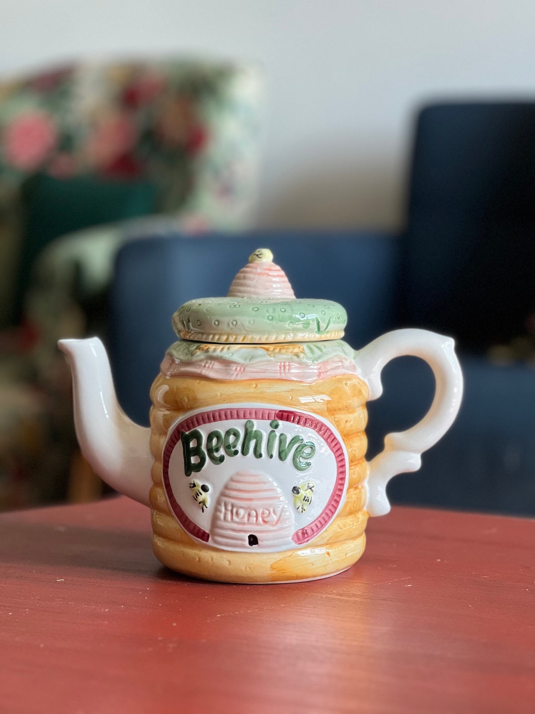 Vintage Honey Bee Hive Ceramic Teapot - Etsy