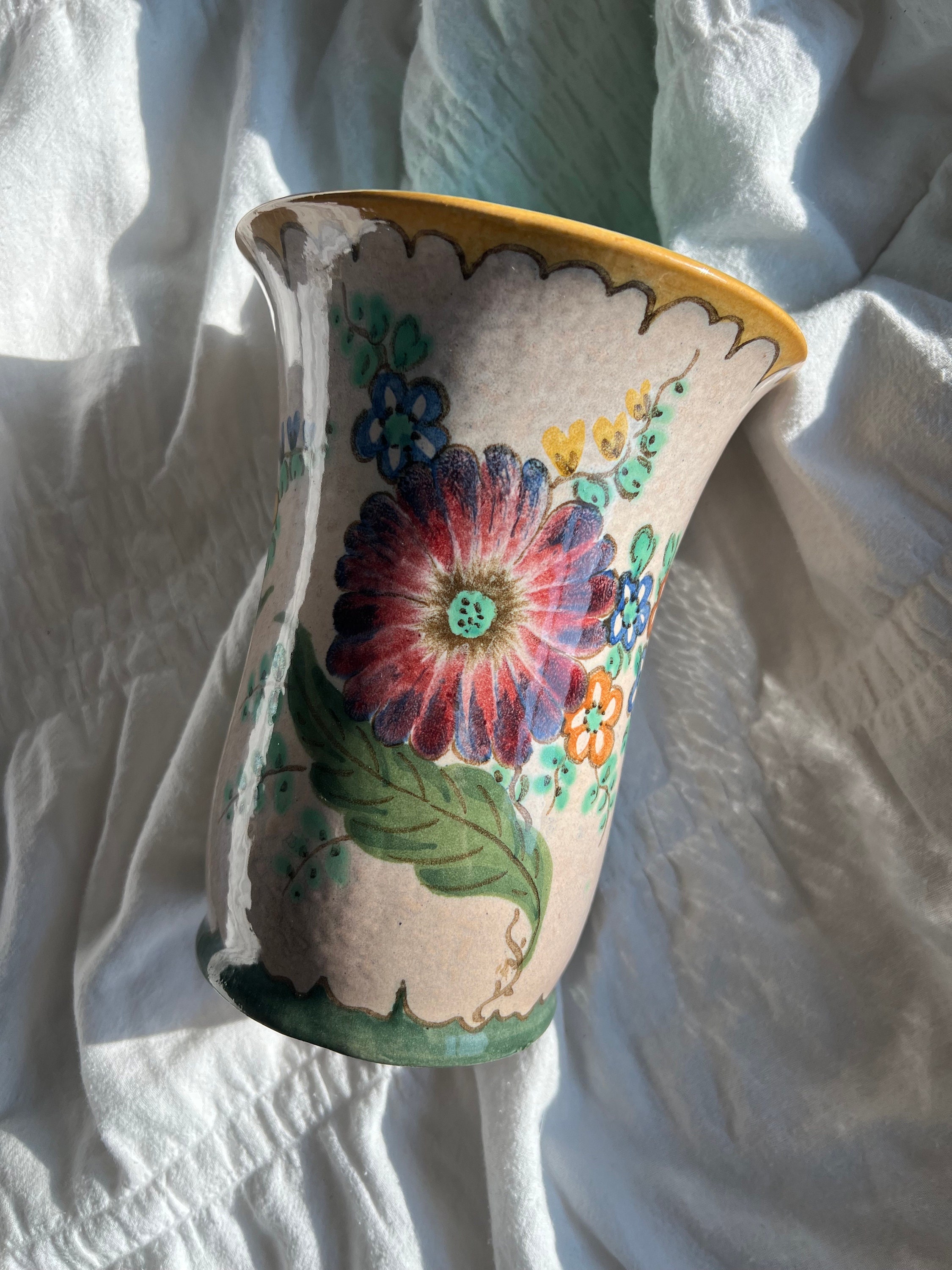 Vintage Royal Gouda Holland Handpainted Ceramic Floral Vase - Etsy