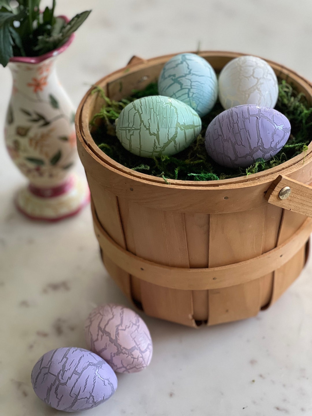 Vintage German Hand Painted Plaster Spring Easter Eggs - Etsy