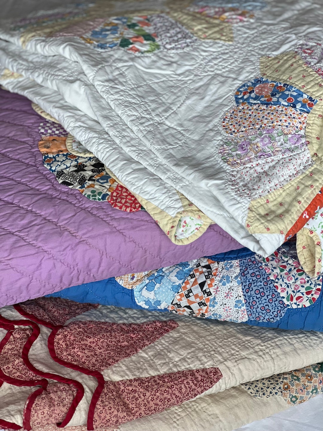 Antique Blue Dresden Plate Depression Era Twin Size Quilt - Etsy
