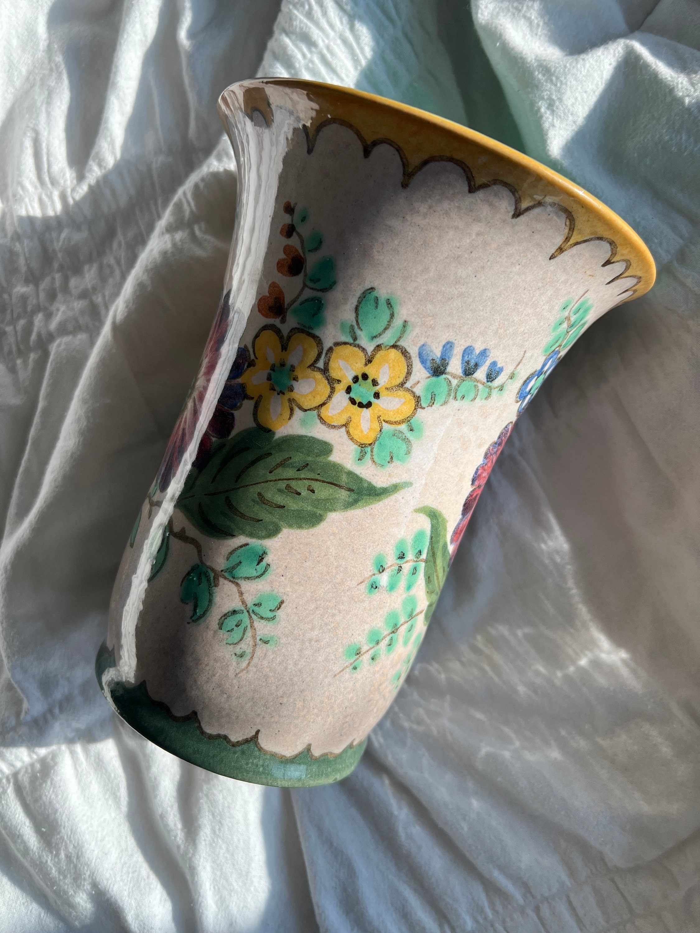 Vintage Royal Gouda Holland Handpainted Ceramic Floral Vase - Etsy