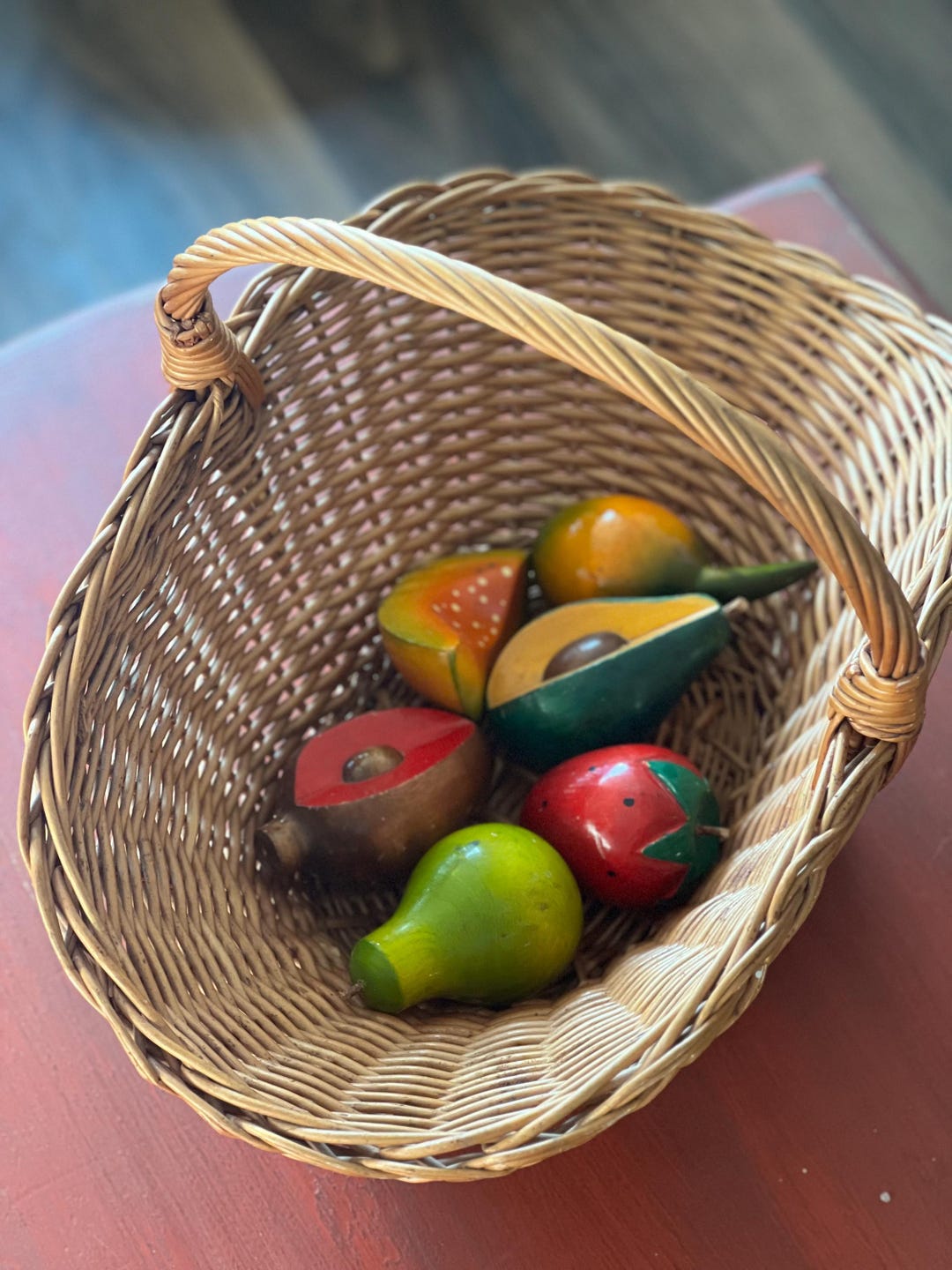 Vintage Solid Wood Painted Fruit Tabletop Decor - Etsy