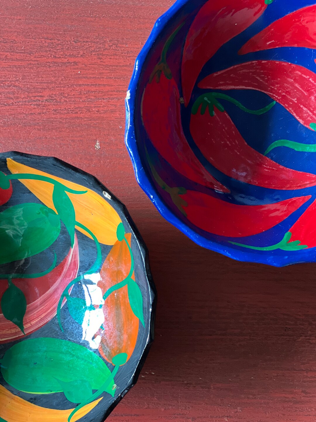 Vintage Mexican Peppers Clay Salsa Bowls or Serving Bowls - Etsy