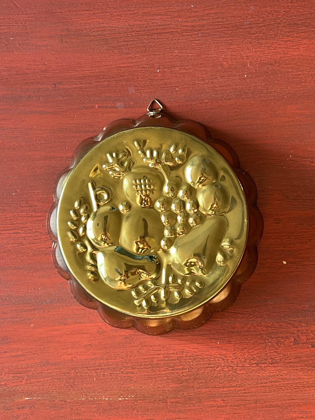 Vintage Benjamin and Medwin Inc Brass Fruit Embossed Gelatin Mold ...