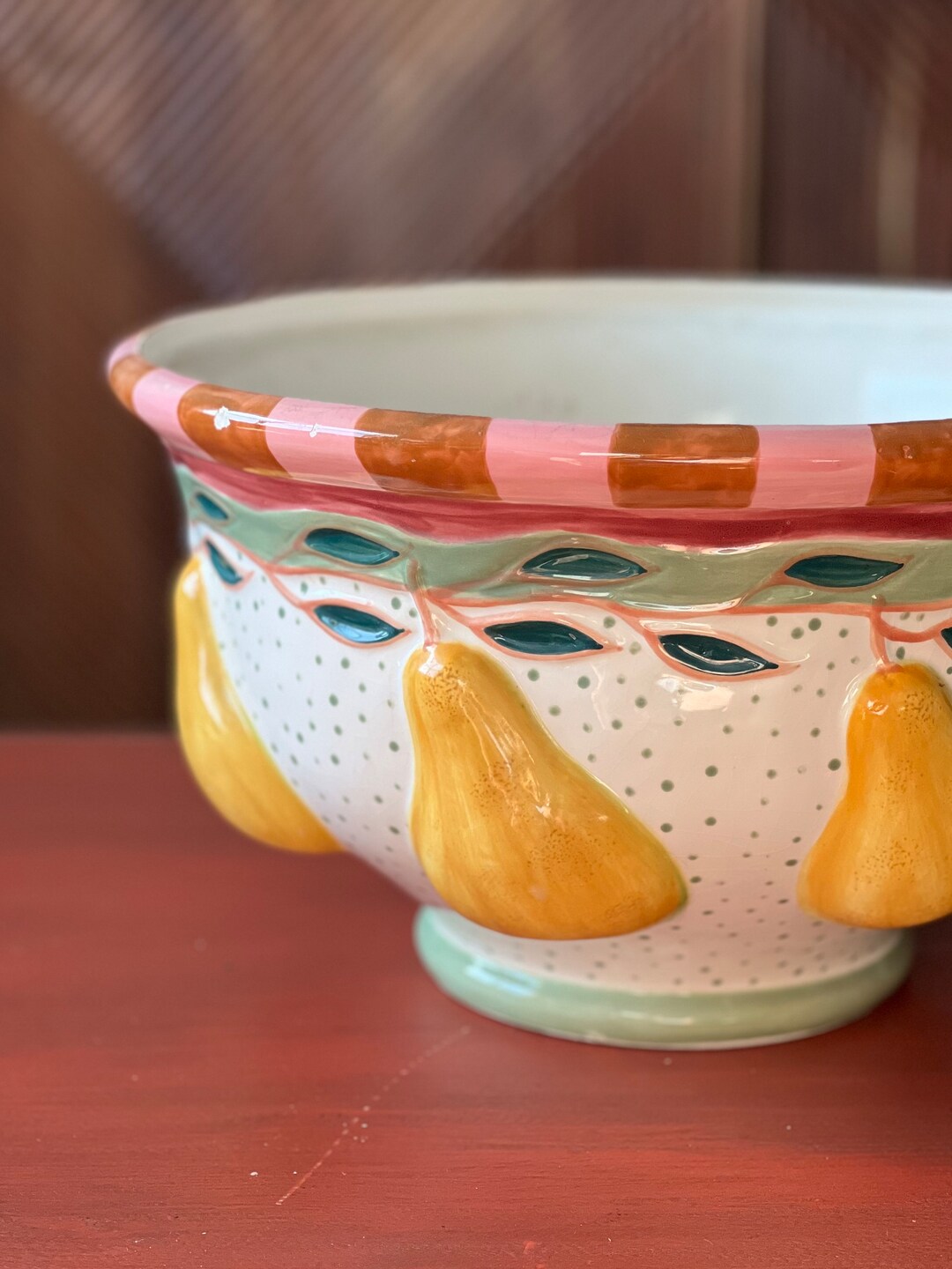 Vintage Large Ceramic Pear Majolica Indoor Planter or Pot - Etsy