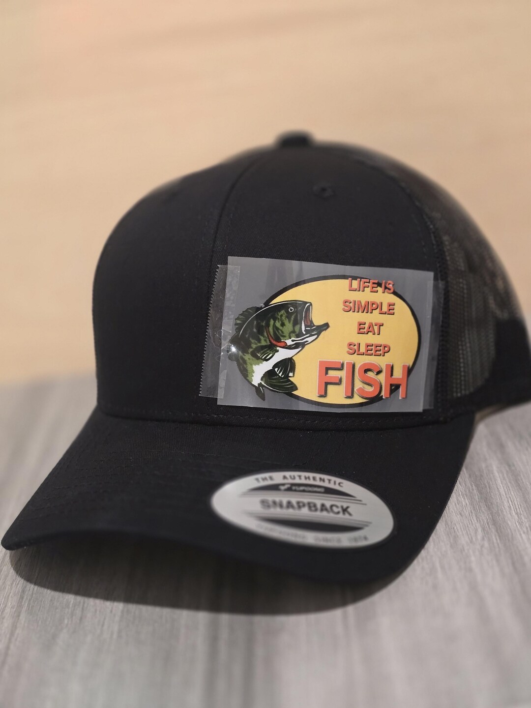 Funny Fish Hat (life is Simple Eat Sleep Fish) DTF - Etsy
