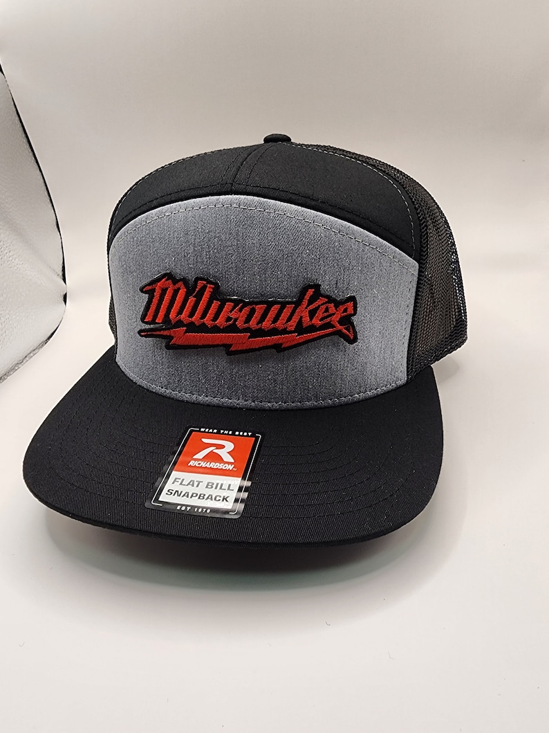RICHARDSON 168 Flat Bill Trucker Hat With Custom milwaukee Embroidery ...