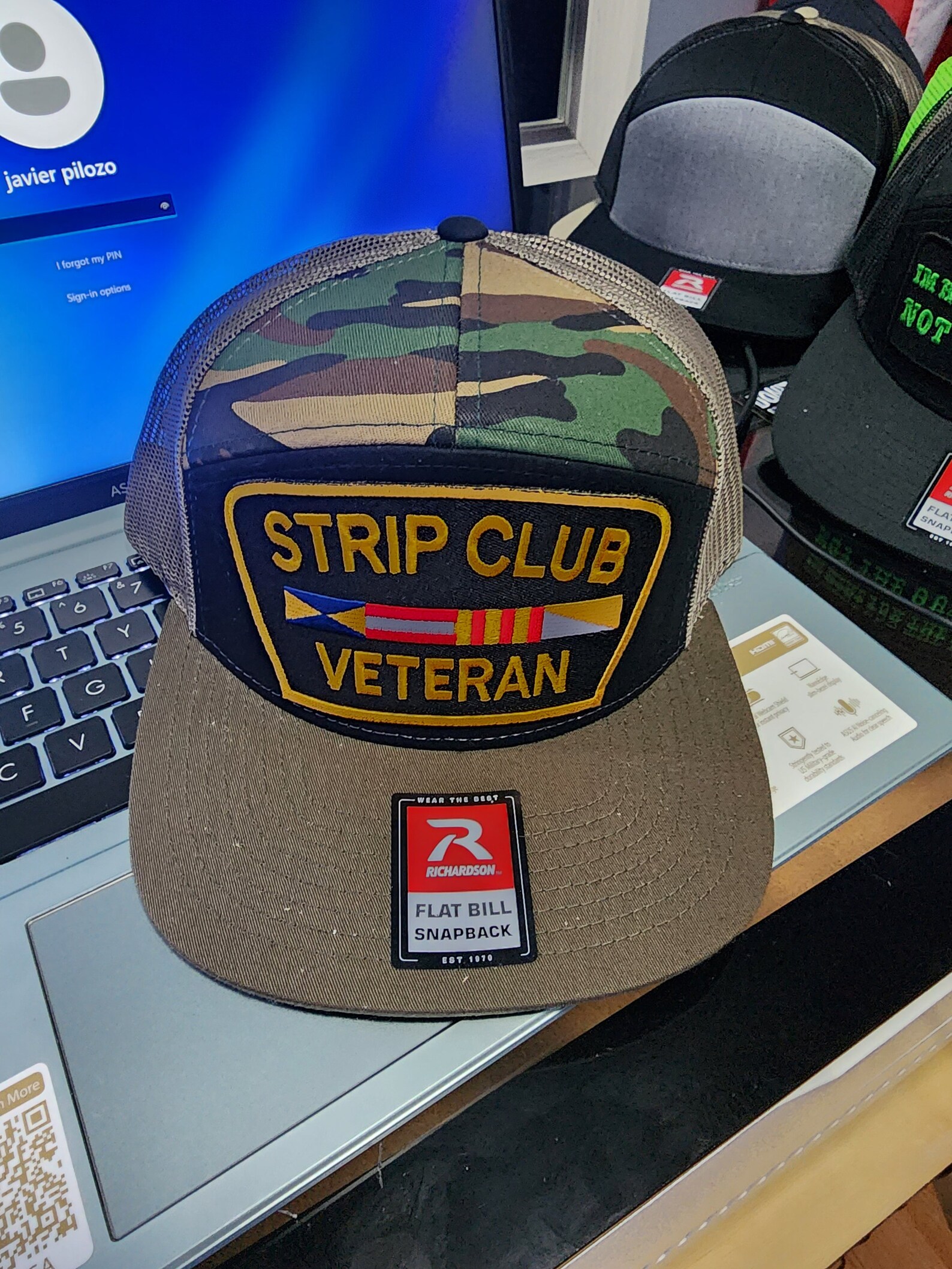 Richardson 168 Flat Bill With Custom Patch 4 Colors Available - Etsy