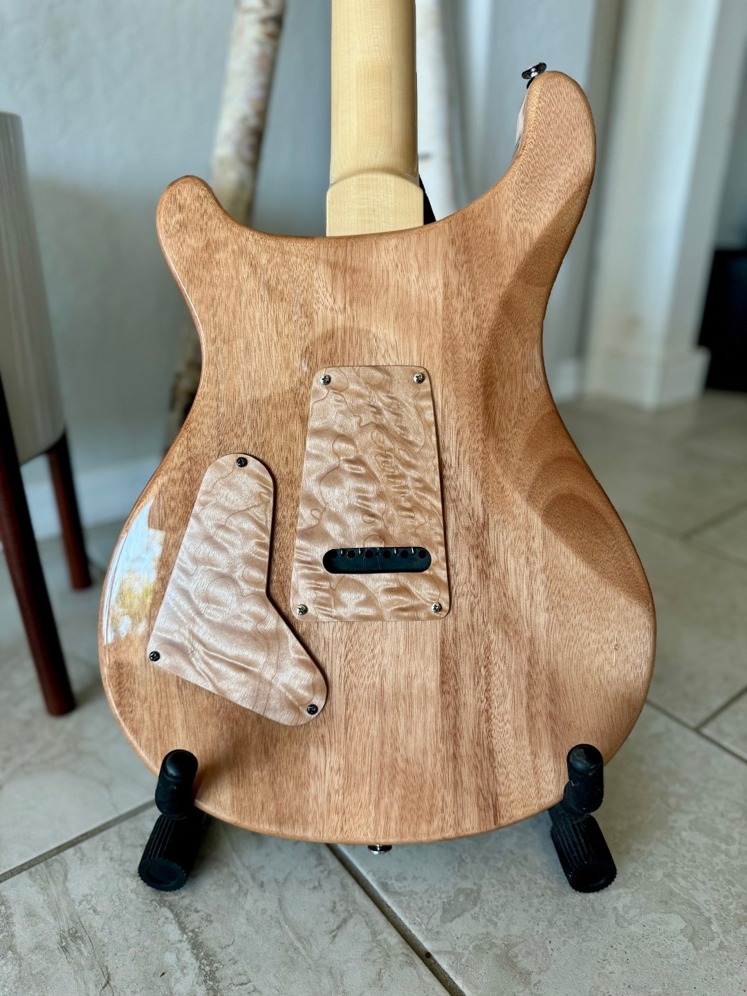 Custom Handmade PRS SE Wood Surface Mount Boomerang Backplate & Tremolo ...