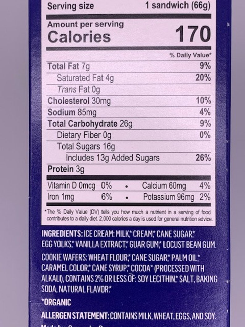 Freeze Dried Organic Vanilla Ice Cream Sandwich Bites Non-gmo No High ...