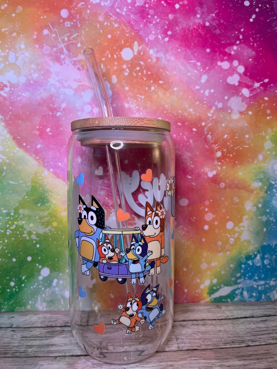 Bluey Glass Cup 16oz - Etsy