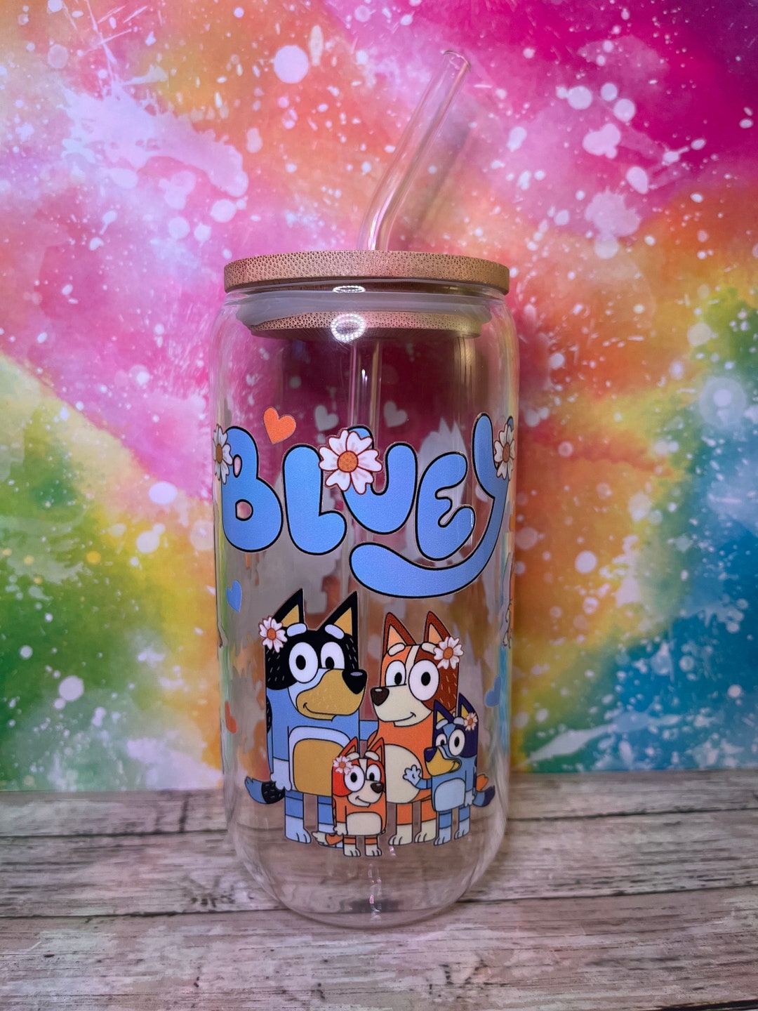 Bluey Glass Cup 16oz - Etsy