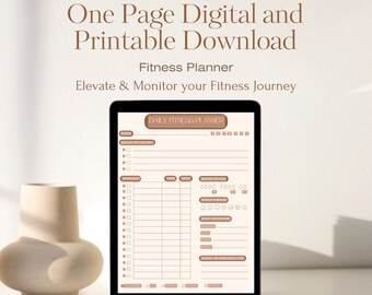 One Page Digital Planner, Daily Planner, Instant Download, Printable ...