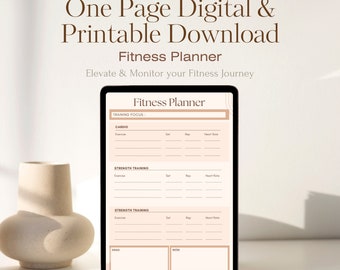 One Page Digital Planner, Daily Planner, Instant Download, Printable ...
